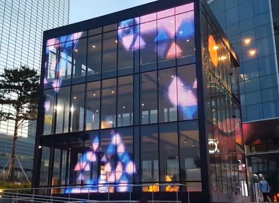 Commercial advertising P7.81 outdoor transparent led display Hanging Or ...
