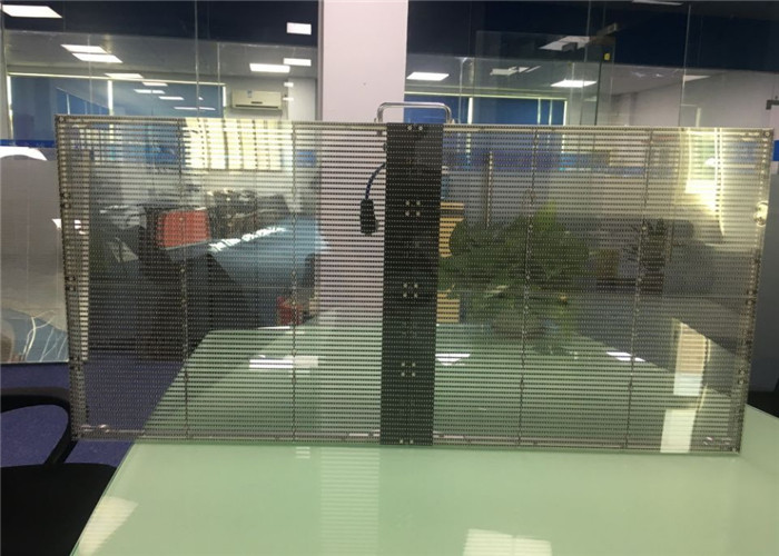 Outdoor Transparent Led Display 1000*1000mm brightness 4500cd/sqm See ...