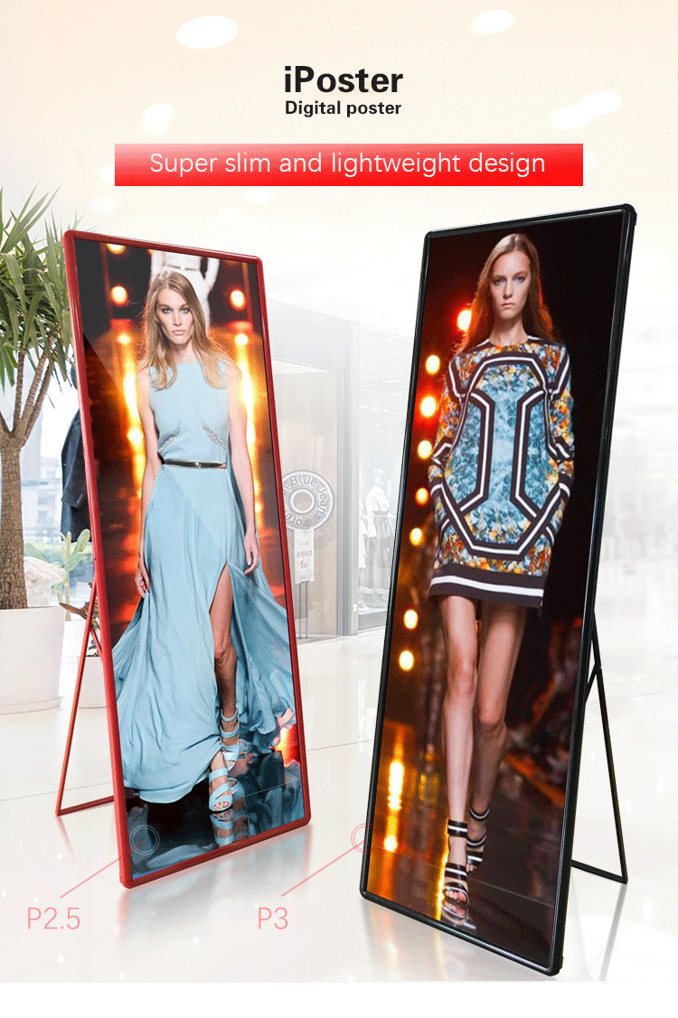 Free Standing LED Poster Display P2.5 Indoor 1920X640mm For Stores ...