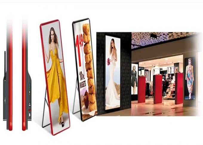 Shopping Mall Advertising P2mm HD LED Poster Display Floor Stand Alone ...